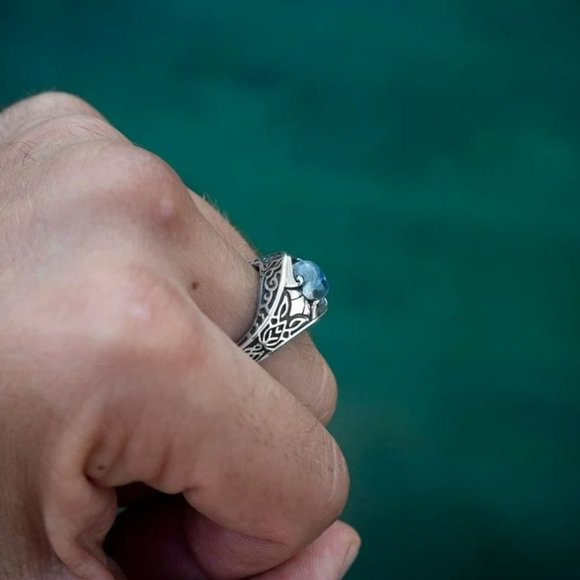 Accessories | Mens 925 Sterling Silver Oval Moonstone Vintage Thai Ring ...
